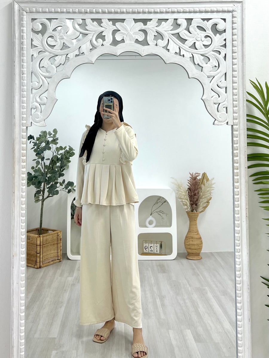 Ribbed Ruffle Lara Pants Set – Happy Vibes