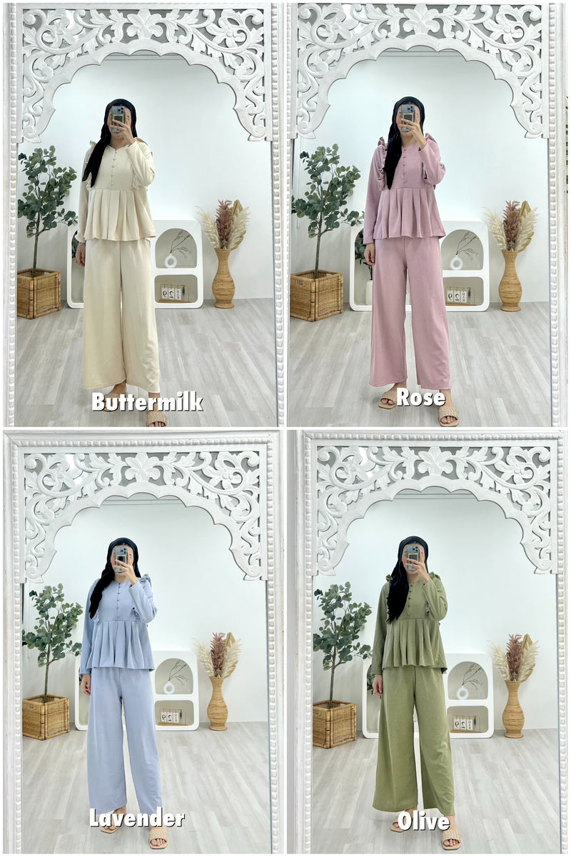 Ribbed Ruffle Lara Pants Set – Happy Vibes